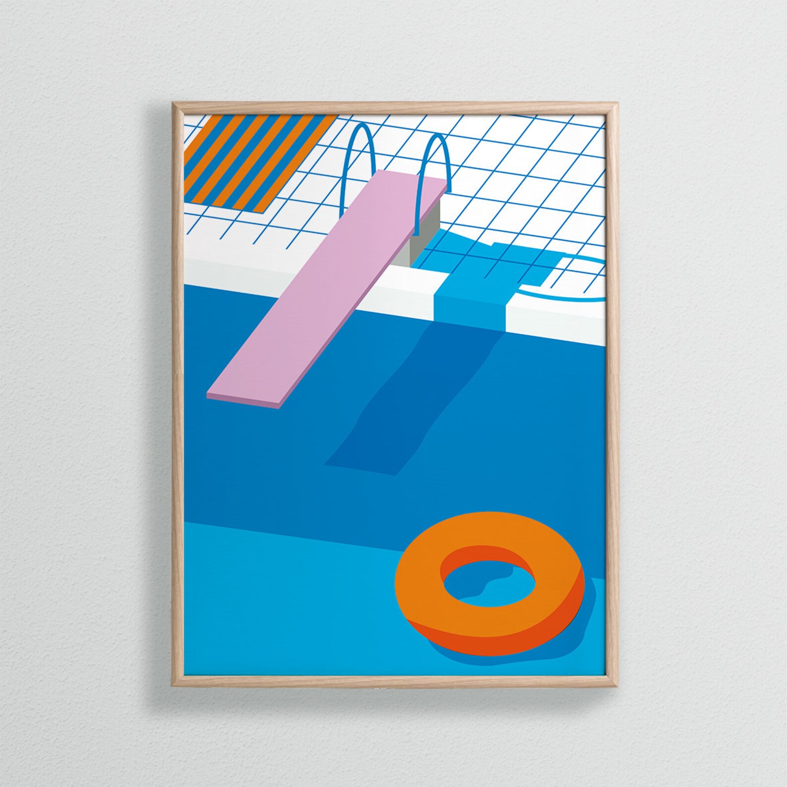 Diving Board Swimming Pool Art Print A4 30 X 40 Print | Etsy