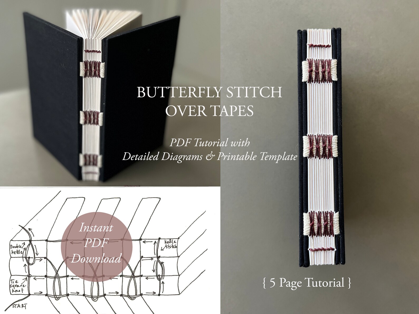 PDF Bookbinding Tutorial, Butterfly Stitch Over Tapes, Bookmaking ...