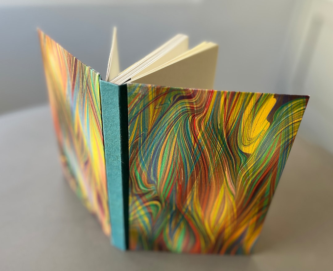 Case Binding Handmade Book With Hand Marbled Papers, Traditional ...