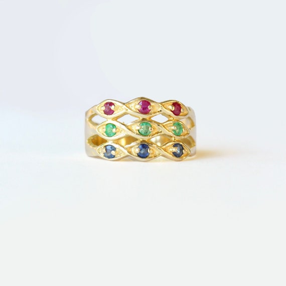 Vintage gold layered ring - Gem