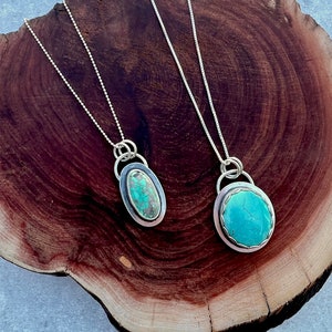 Genuine Turquoise and Sterling Silver Necklaces Artisan Made - Etsy