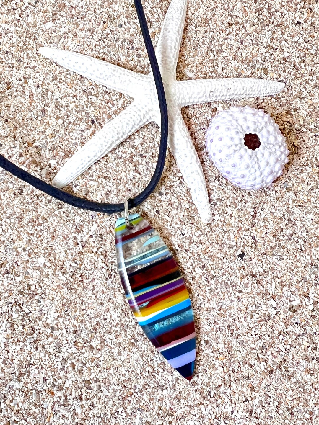 Surfboard Pendant, Surfite Necklace, Recycled Surfboard Resin Unisex ...