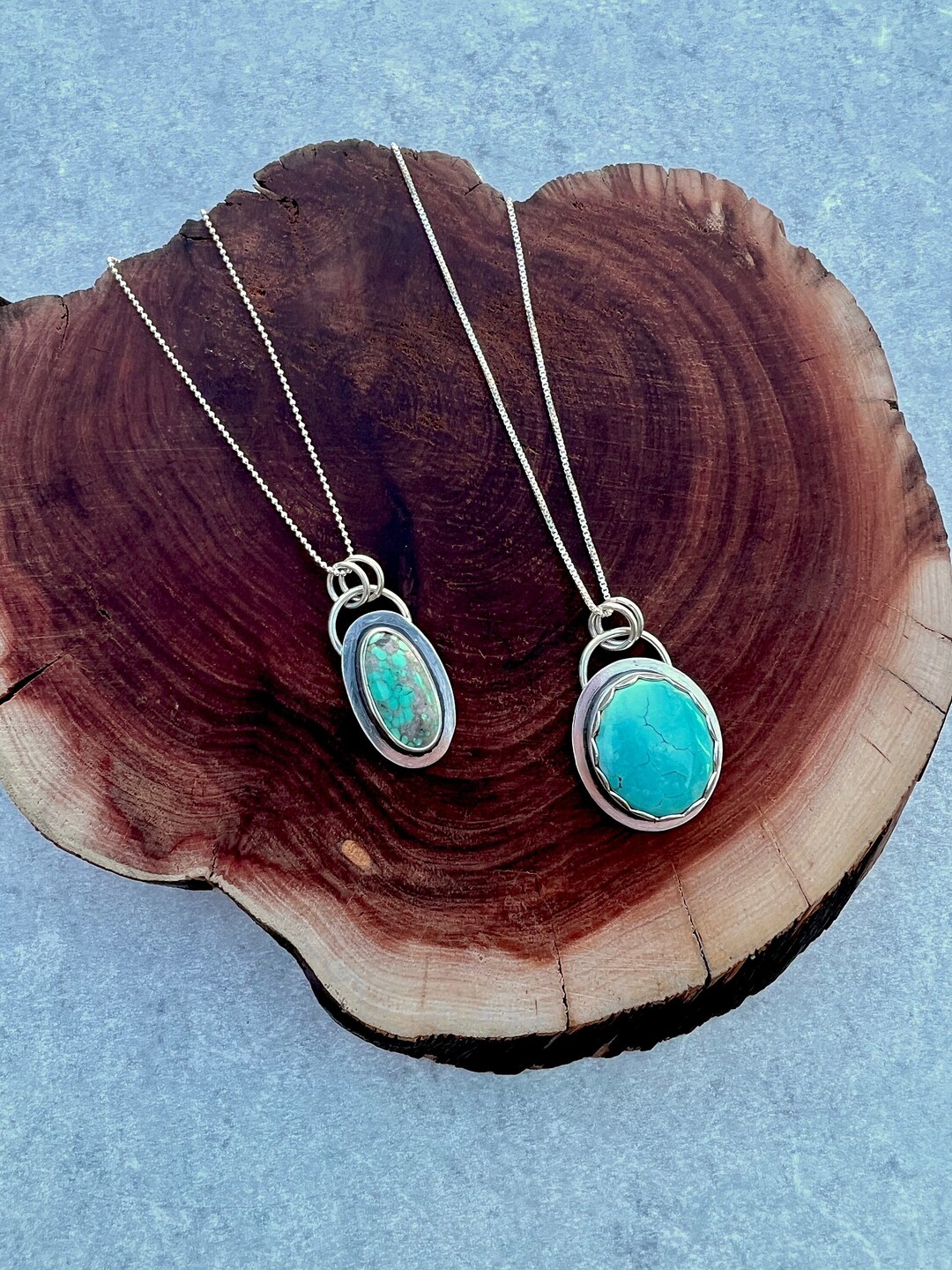 Genuine Turquoise and Sterling Silver Necklaces Artisan Made - Etsy