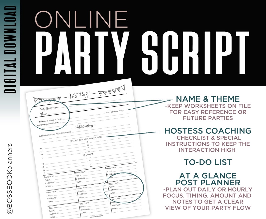 PARTY PLANNING | Direct Sales - MLM Parties - Events - Digital - Etsy