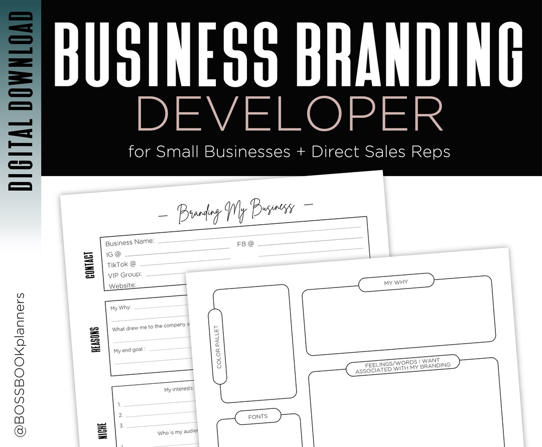 BRANDING DEVELOPER | Business Branding Worksheets for Small Businesses ...