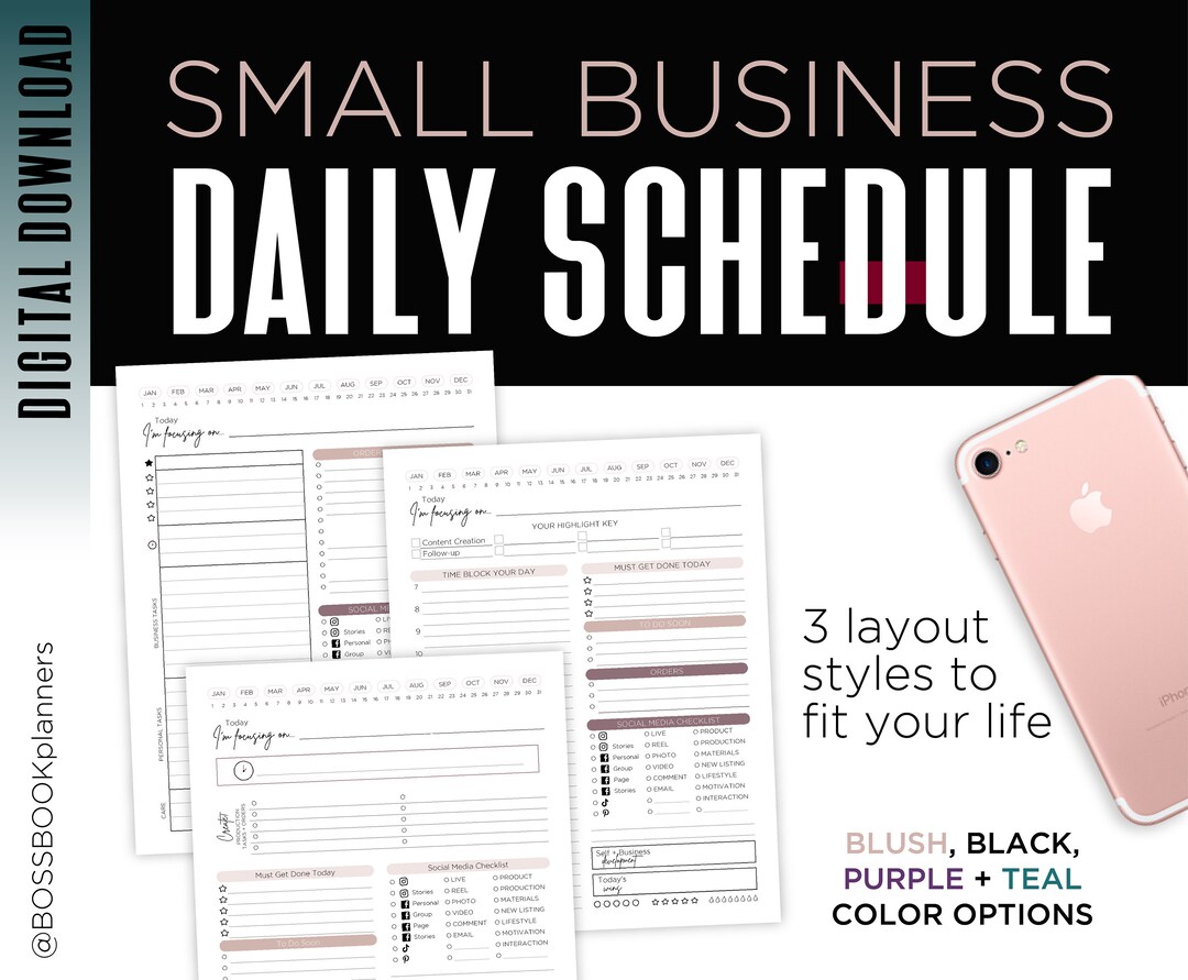 DAILY SCHEDULE | Small Business, Etsy Sales, Entrepreneur - Etsy