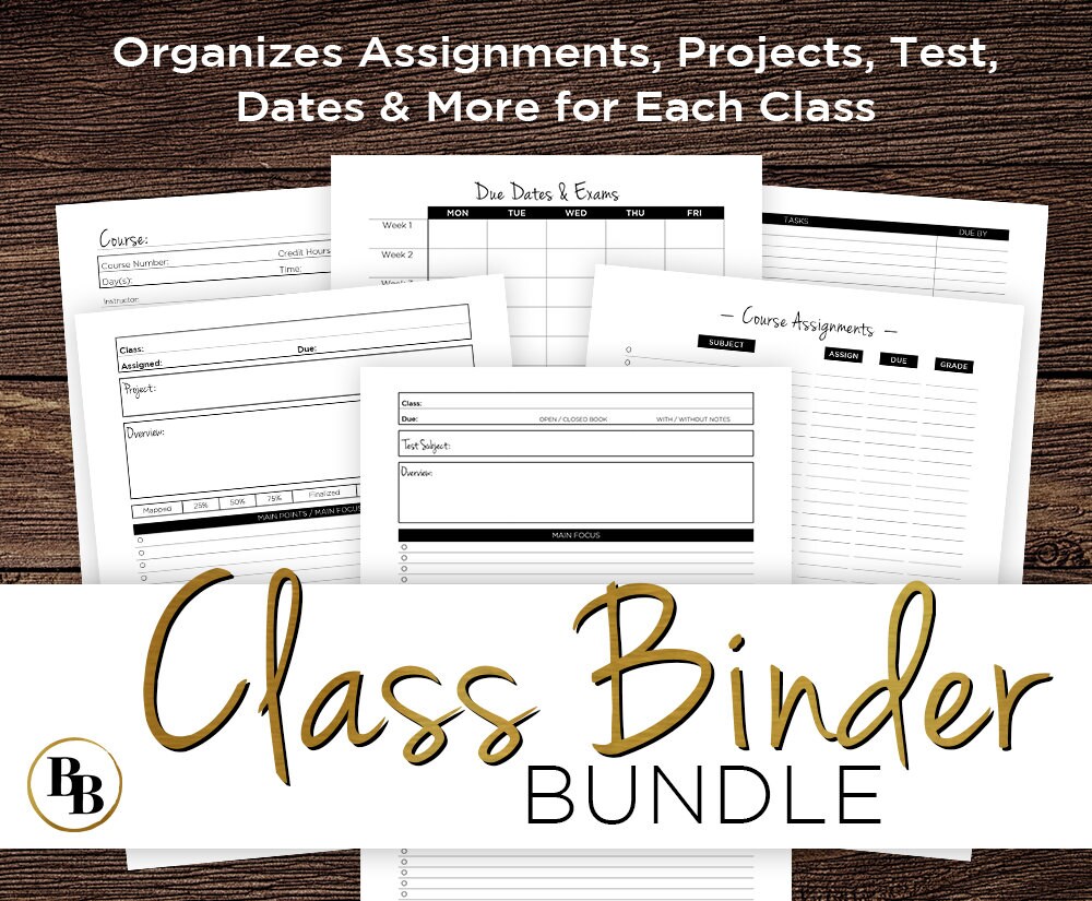 Class Binder Bundle Printable Class Information & Assignment - Etsy