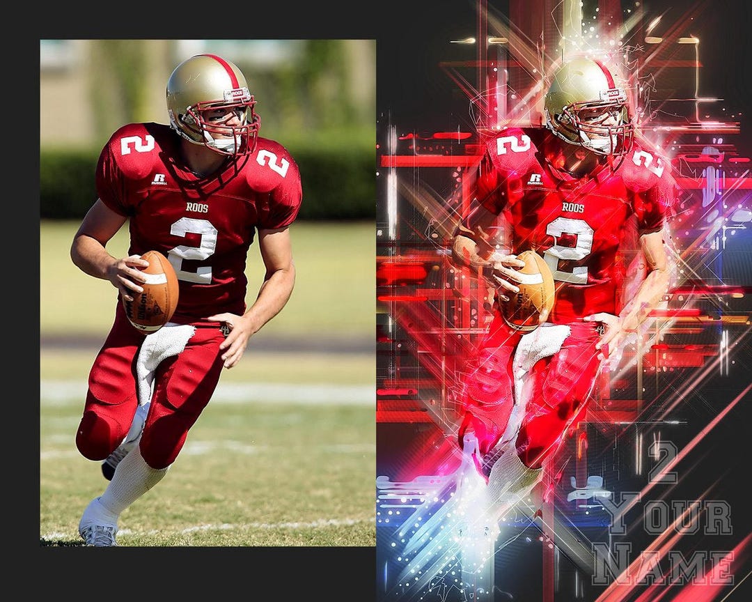 Personalized Sports Action Poster From Your Photo, Custom Bedroom Art ...