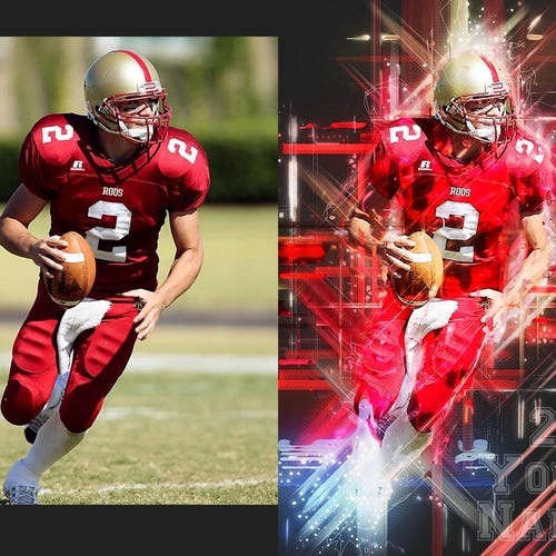 CUSTOM SPORTS PORTRAIT/ Personalized Sports Action Poster From - Etsy