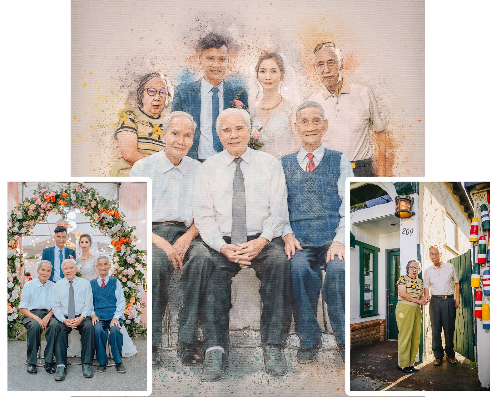 Combine Photos Into One Portrait Custom Portrait Made Using - Etsy