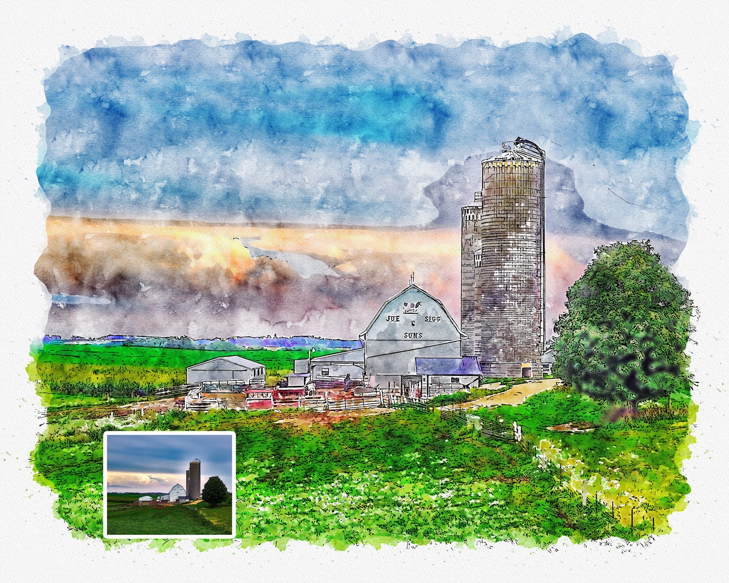 Farmhouse Portrait Barn Portrait Farmhouse Wall Decor Photo to | Etsy