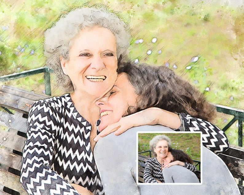 Custom Mom Portrait Mothers Day Portrait Mama Mommy Portrait - Etsy