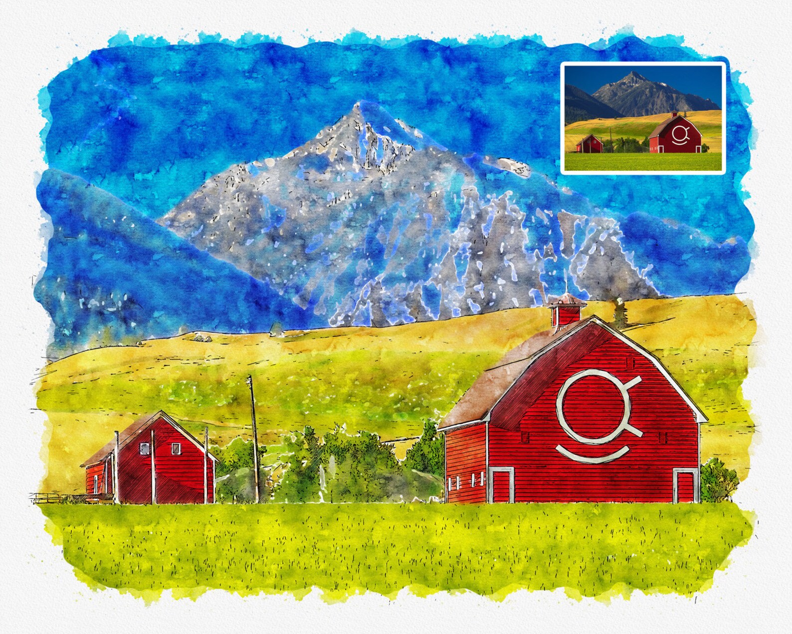 Farmhouse Portrait Barn Portrait Farmhouse Wall Decor Photo to | Etsy