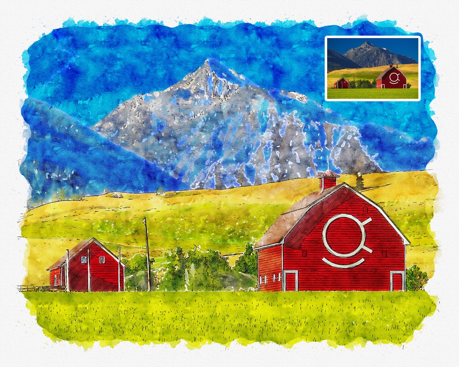 Farmhouse Portrait Barn Portrait Farmhouse Wall Decor Photo to | Etsy