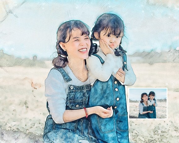 Custom Mom Portrait Mothers Day Portrait Mama Mommy Portrait | Etsy