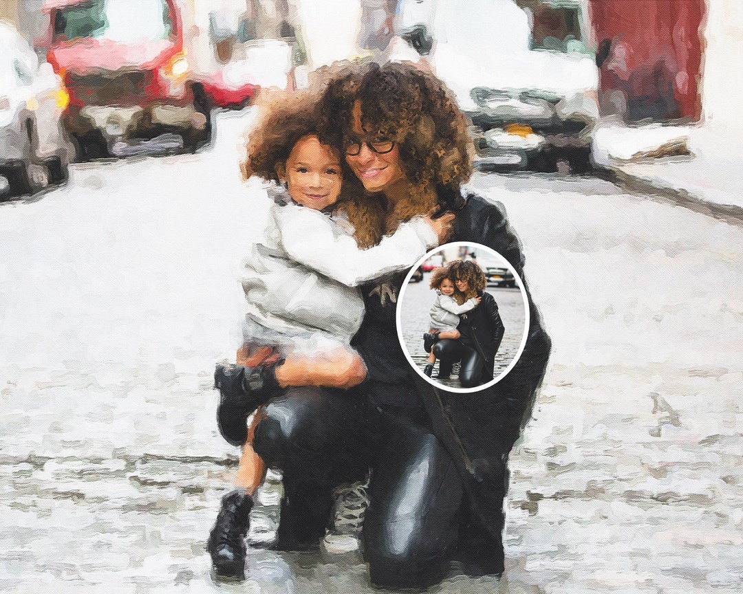 Mothers Day Portrait Custom Mom Portrait Mama Mommy Portrait Painting ...