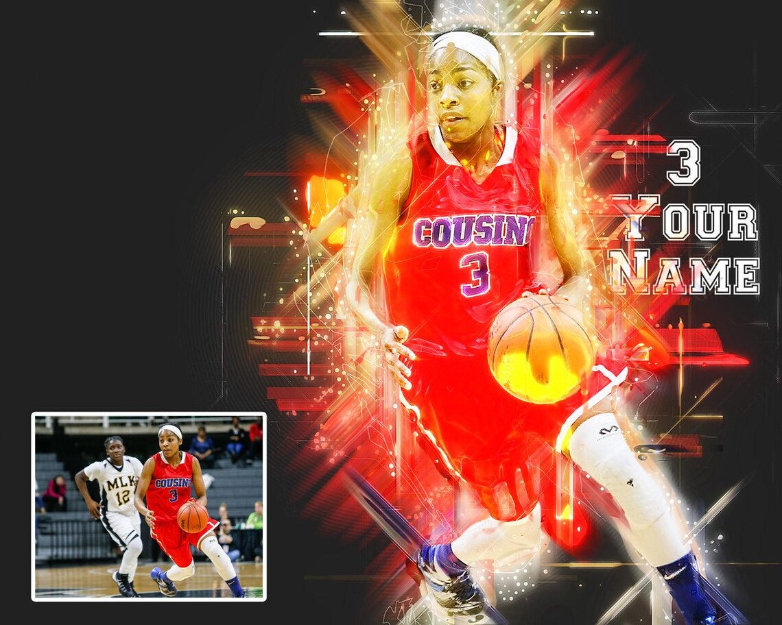 Personalized Sports Action Poster From Your Photo Custom - Etsy