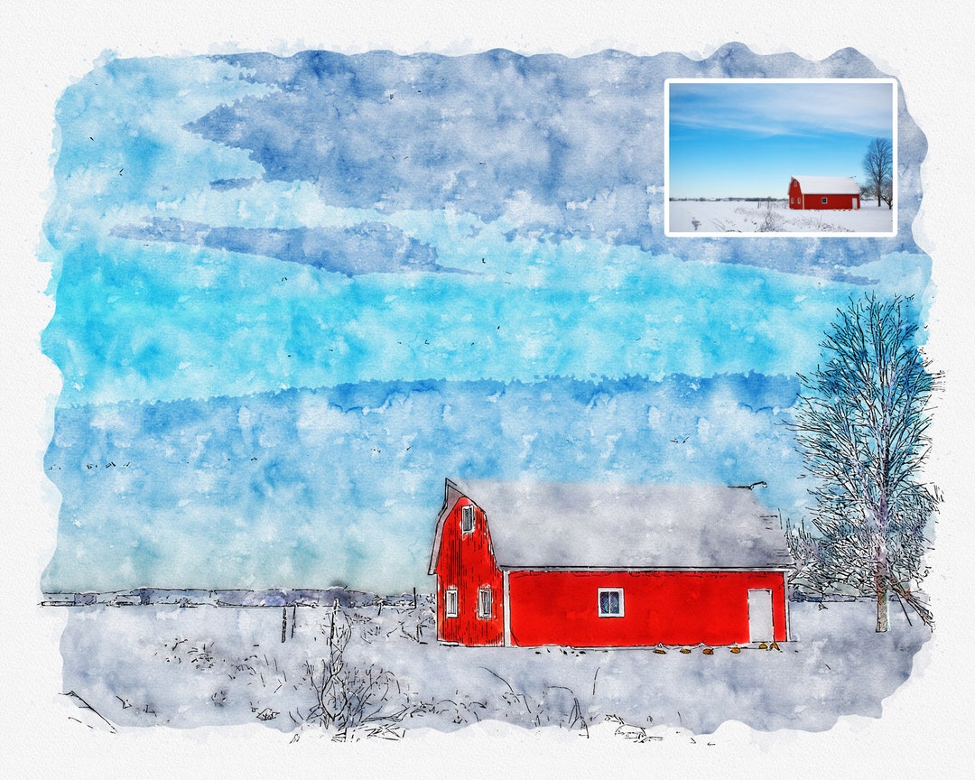 Farmhouse Portrait Barn Portrait Farmhouse Wall Decor Photo to - Etsy