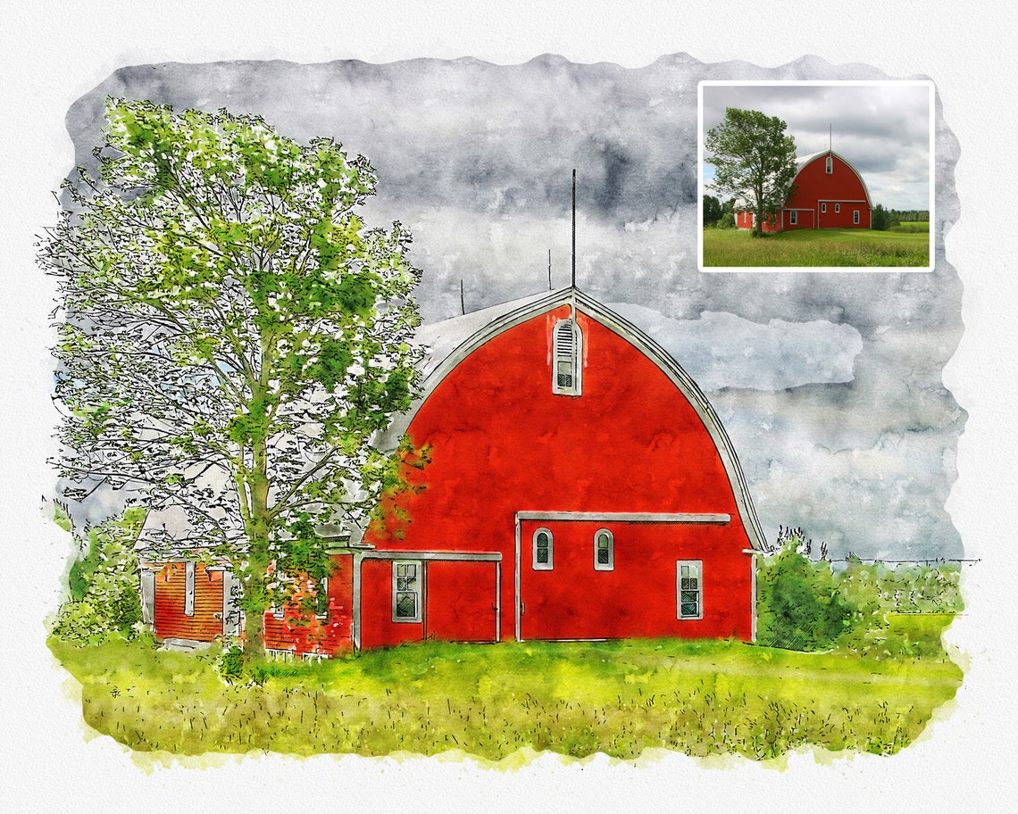 Farmhouse Portrait Barn Portrait Farmhouse Wall Decor Photo to | Etsy