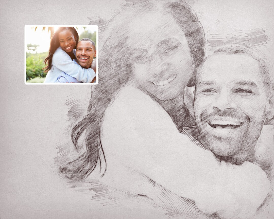 Custom Family Drawing From Photo Personalized Family Portrait From ...