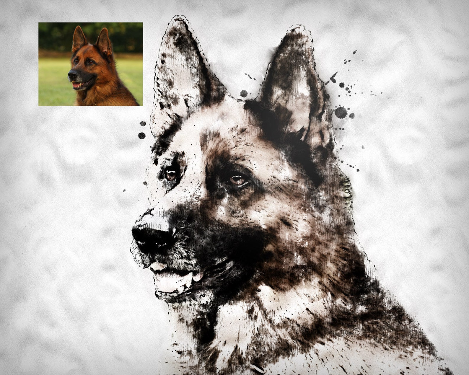 Custom Dog Portrait From Photo Into Pet Custom Portrait Turn - Etsy