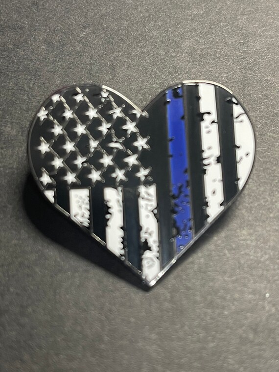 Thin Blue Line Heart - Etsy