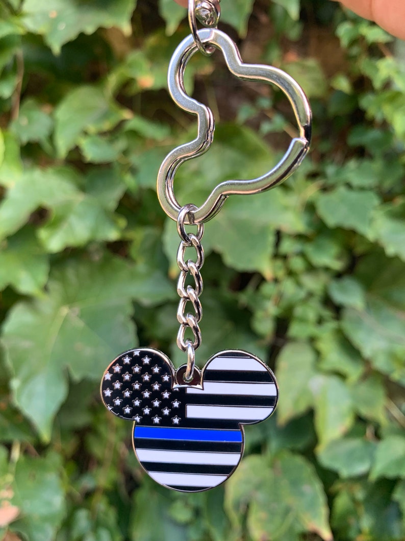Thin Blue Line Keychain | Etsy