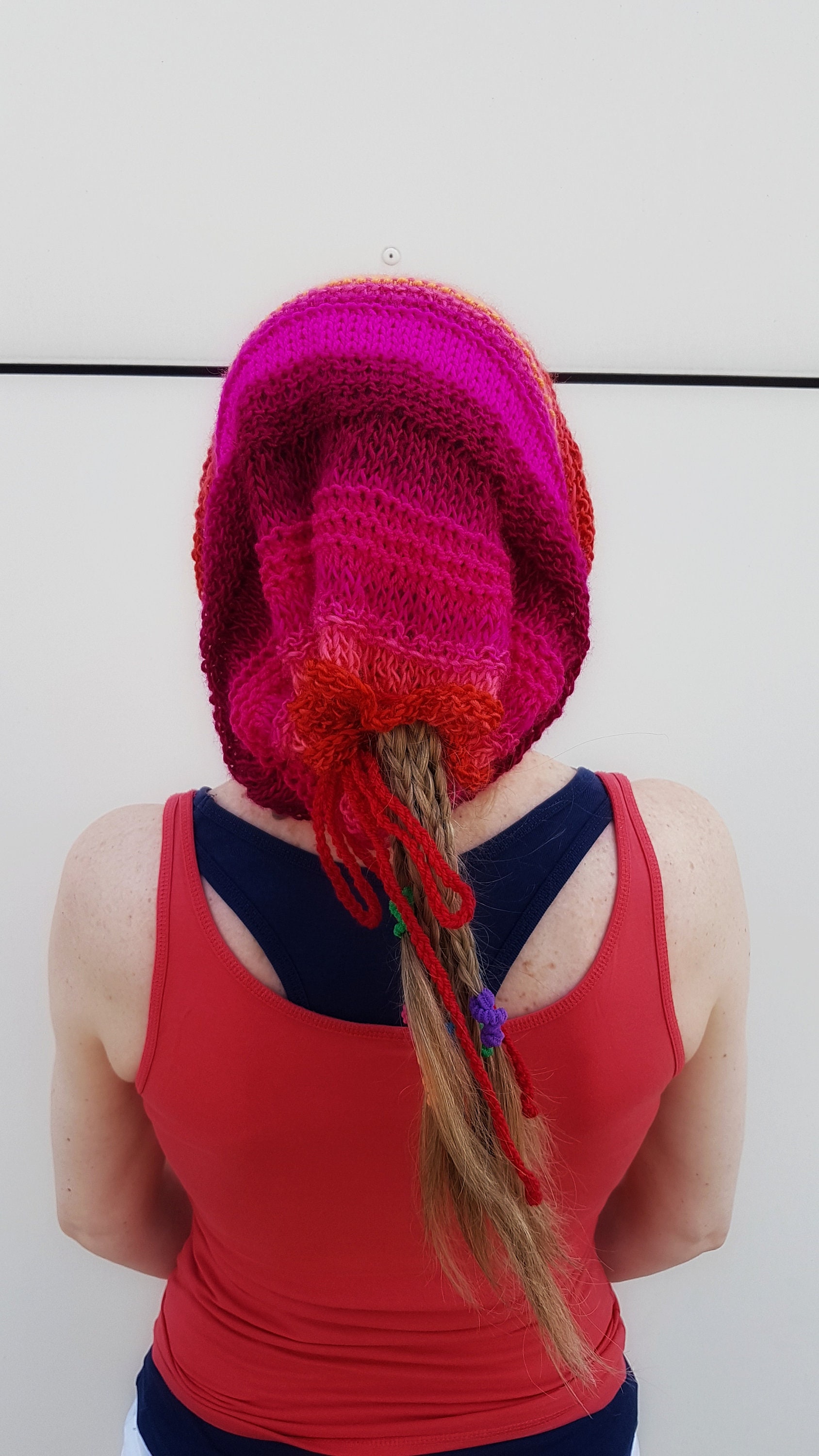 Pink Dreadlock Festival Hat Fashion, Handmade Knit Dreadlocks Hat ...