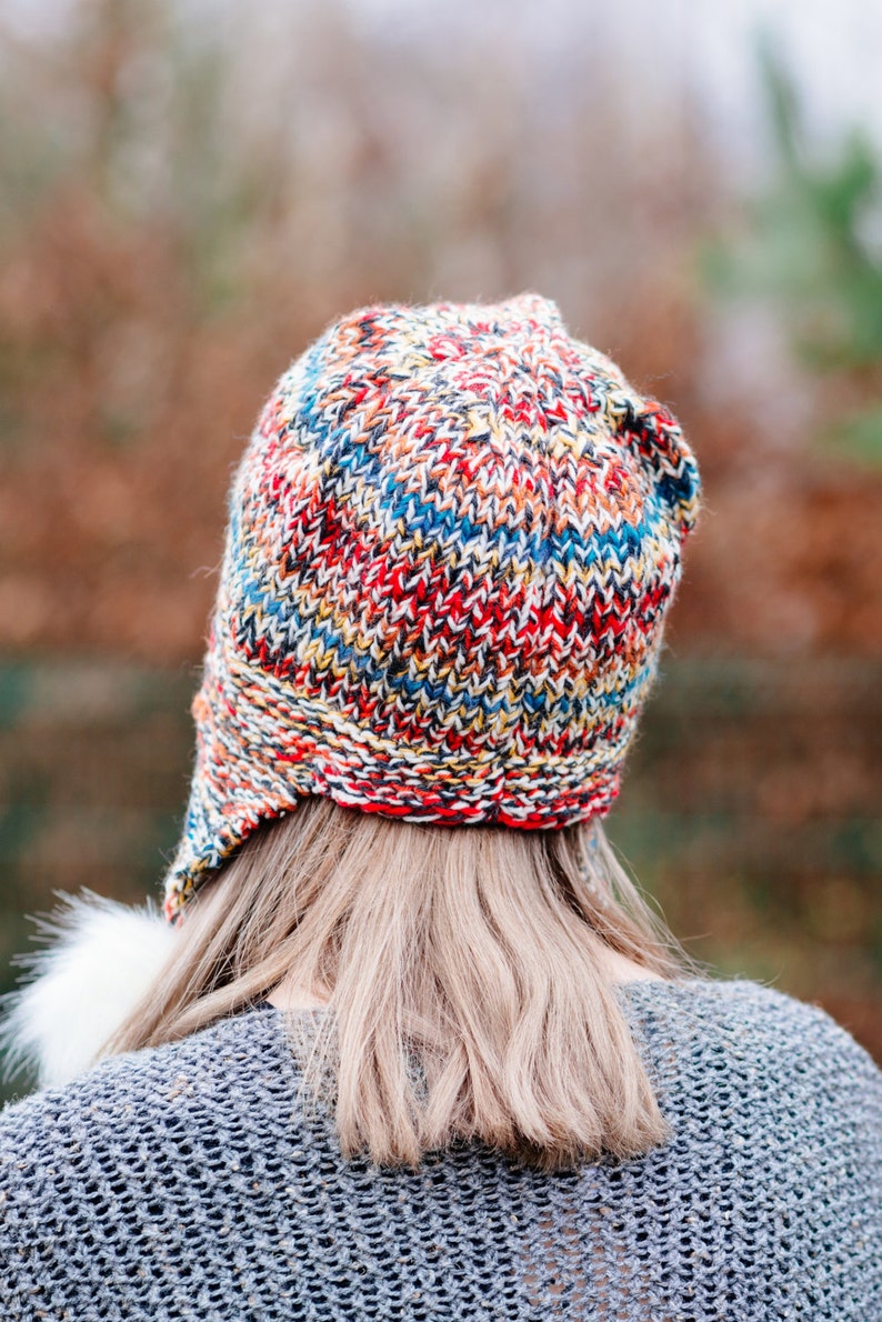 Colorful Beanie, Colorful Pompom Hat, Multicolour Beanie Hat, Knit Hat ...