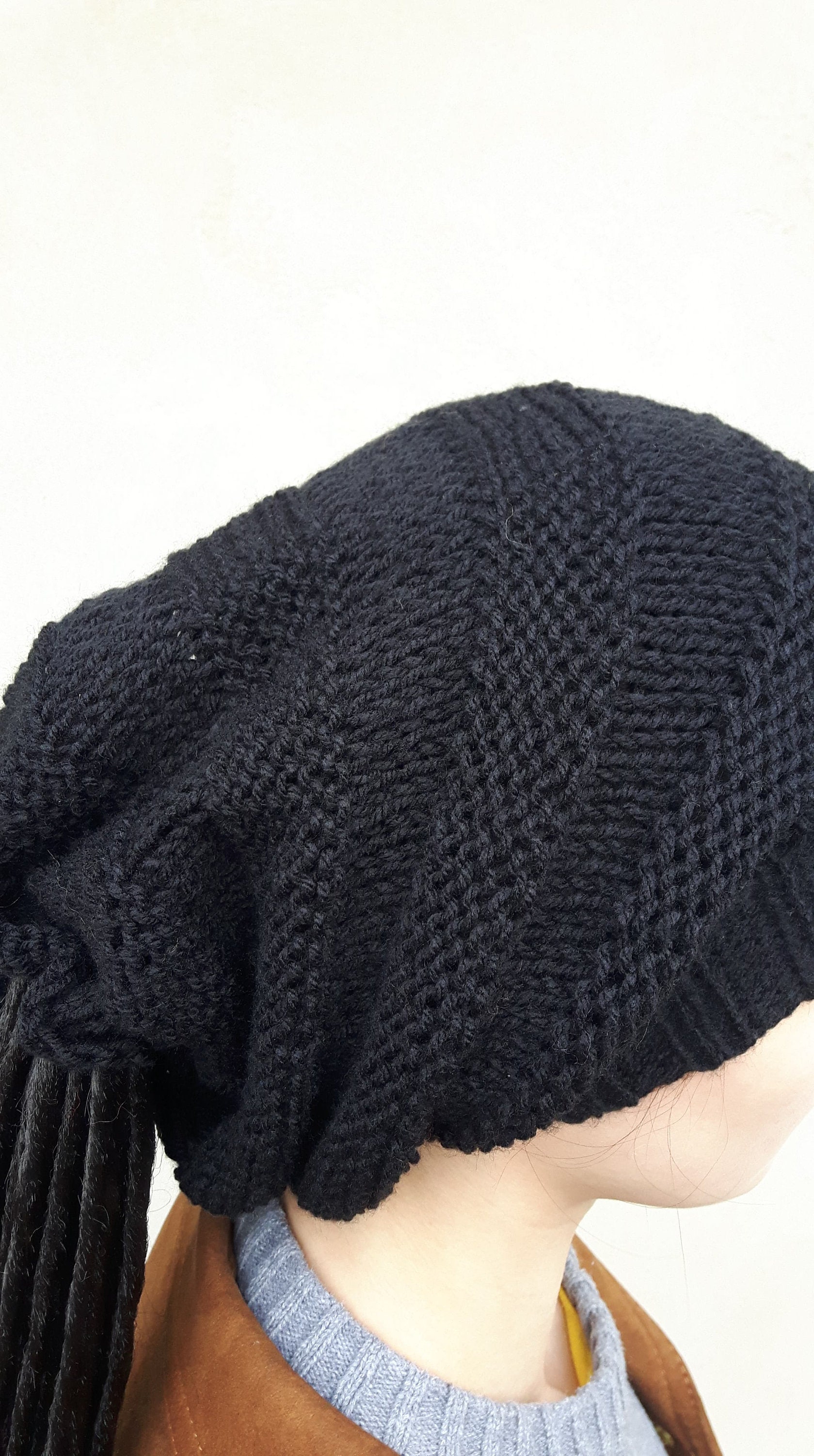 Black Dreadlocks Hat, Black Handmade Dreadlocks Knit Hat, Dreadlocks ...