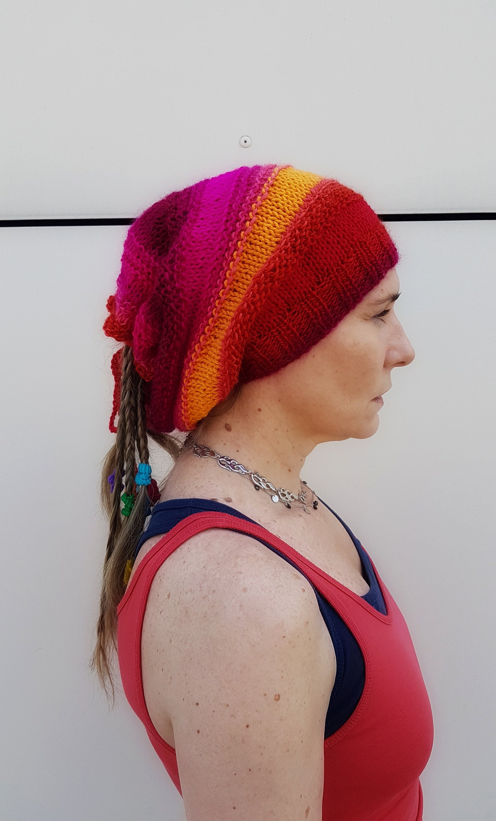 Pink Dreadlock Festival Hat Fashion, Handmade Knit Dreadlocks Hat ...