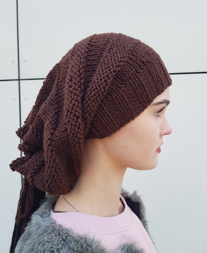Chocolate Dreadlocks Hat, Handmade Knit Dreadlocks Hat, Rasta Hat ...