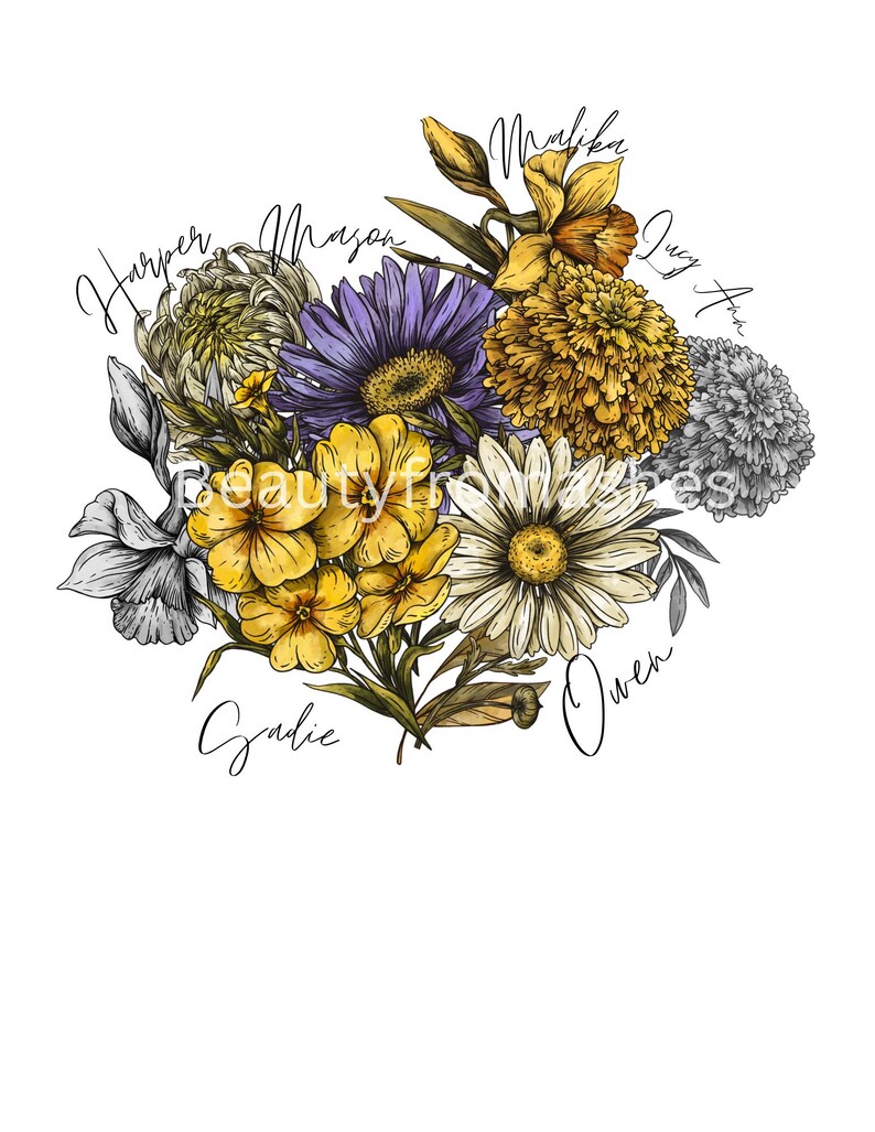 Birth Flower Bouquets - Etsy