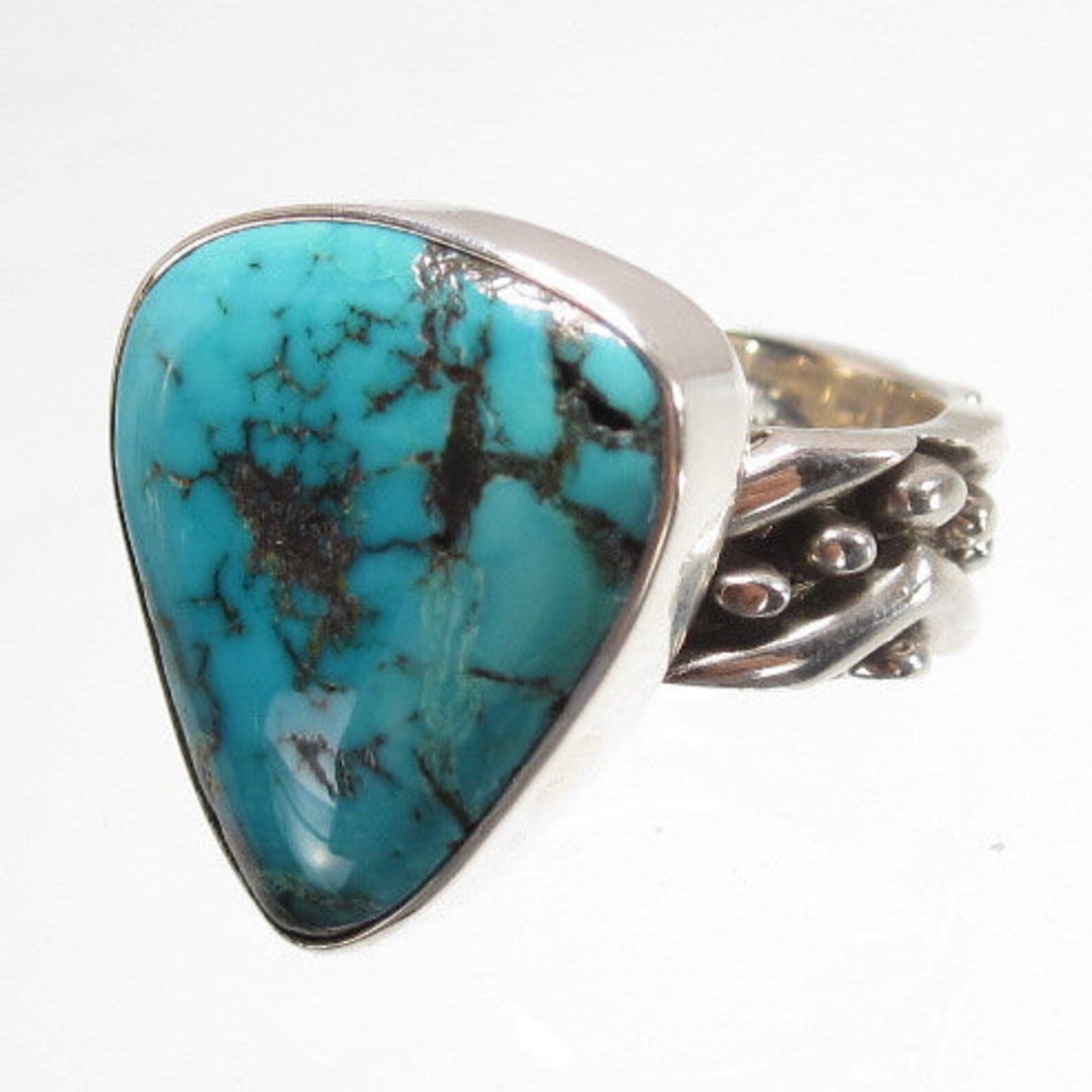 Turquoise Ring~american Turquoise Ring~thunder Mountain Mine~ Natural ...