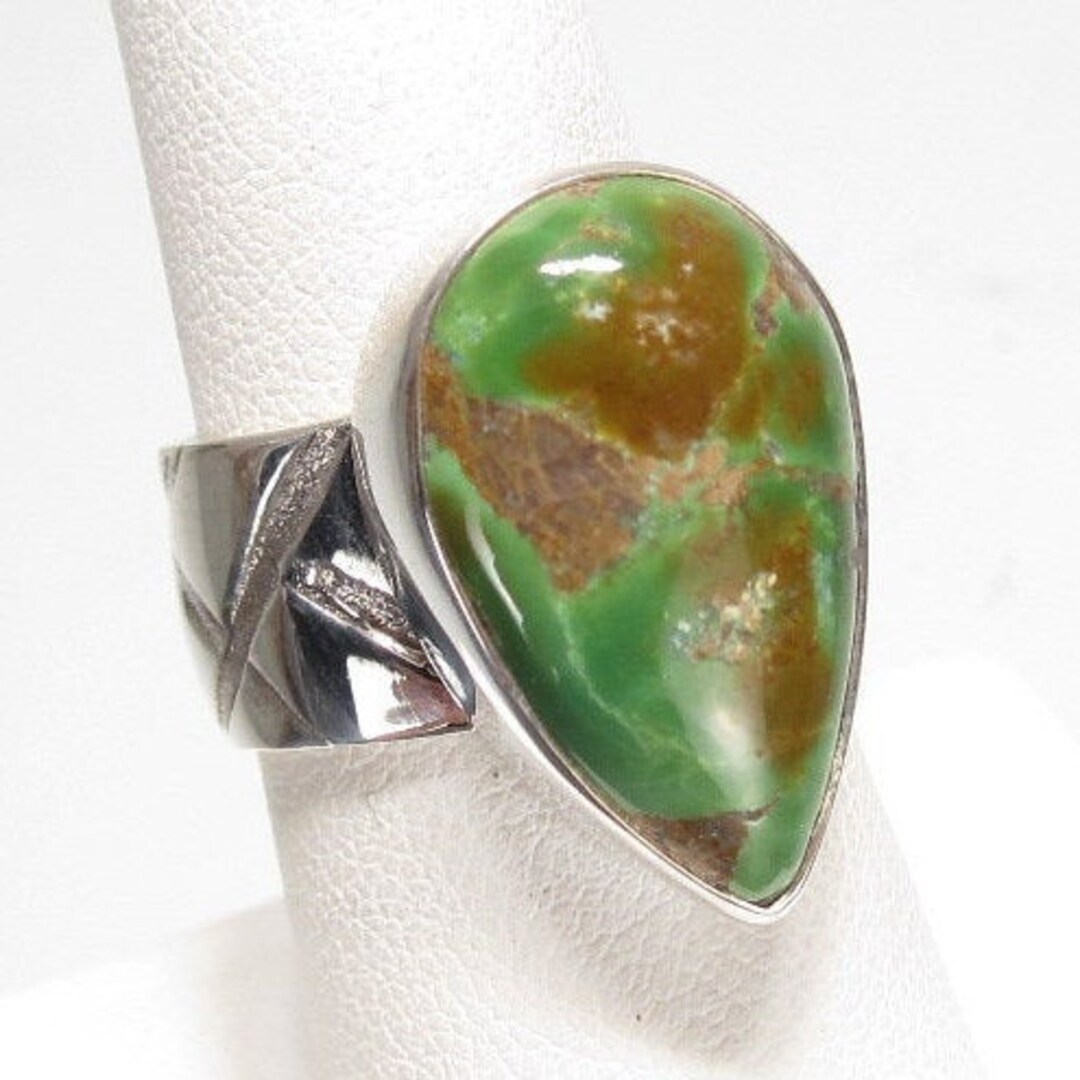 Turquoise Ring~american Turquoise Faustite~grasshopper Mine~natural ...