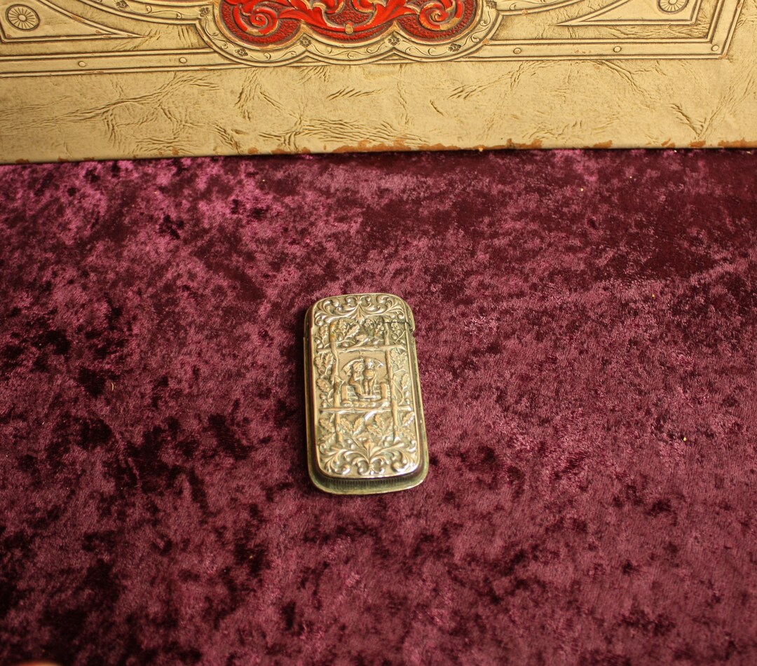Antique Art Nouveau Pocket Match Safe Vesta - Etsy