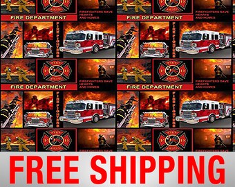 Firefighter fabric | Etsy