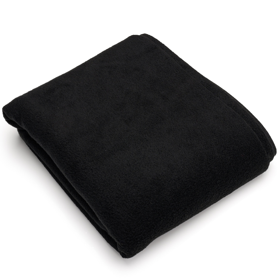 Black Solid Anti-pill Fleece Fabric - 60" Wide - Sold by the Yard & Bolt - for Sewing Projects ...