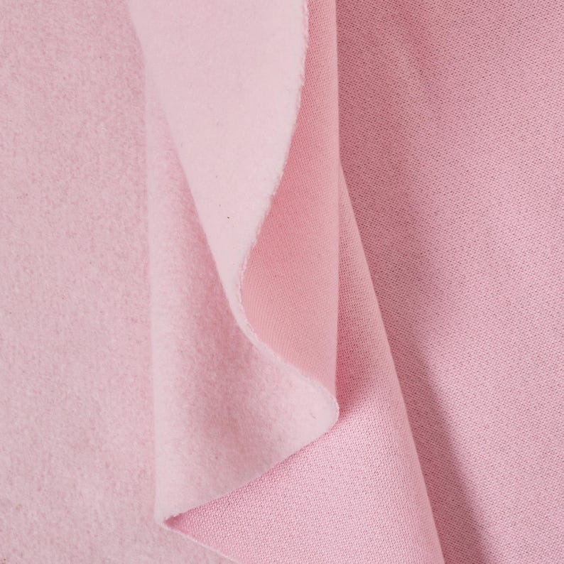 Baby Pink Polyester Sweatshirt Fleece Fabric - 85/15% Polyester Cotton ...