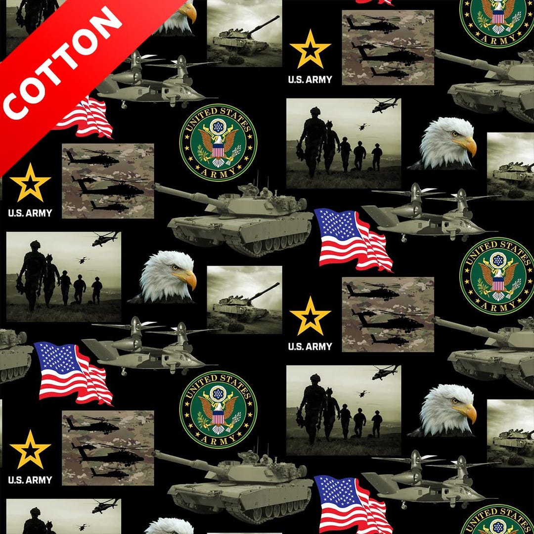 US Army Military Cotton Fabric - 44" Wide - 100% Cotton - Sold by the ...