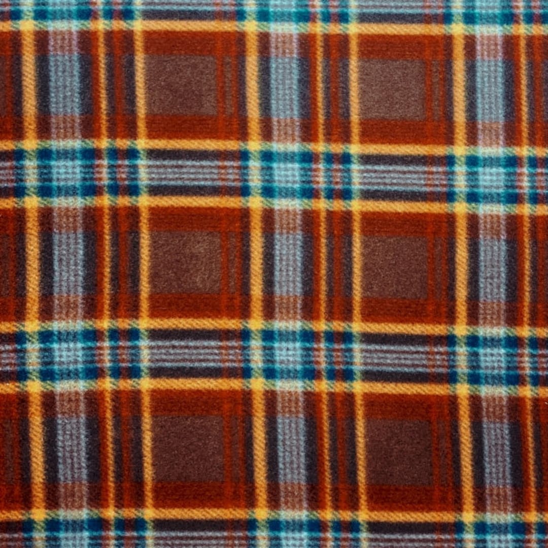 Rust and Brown Plaid Fleece Fabric - 60" Wide - 100% Polyester - Sold ...