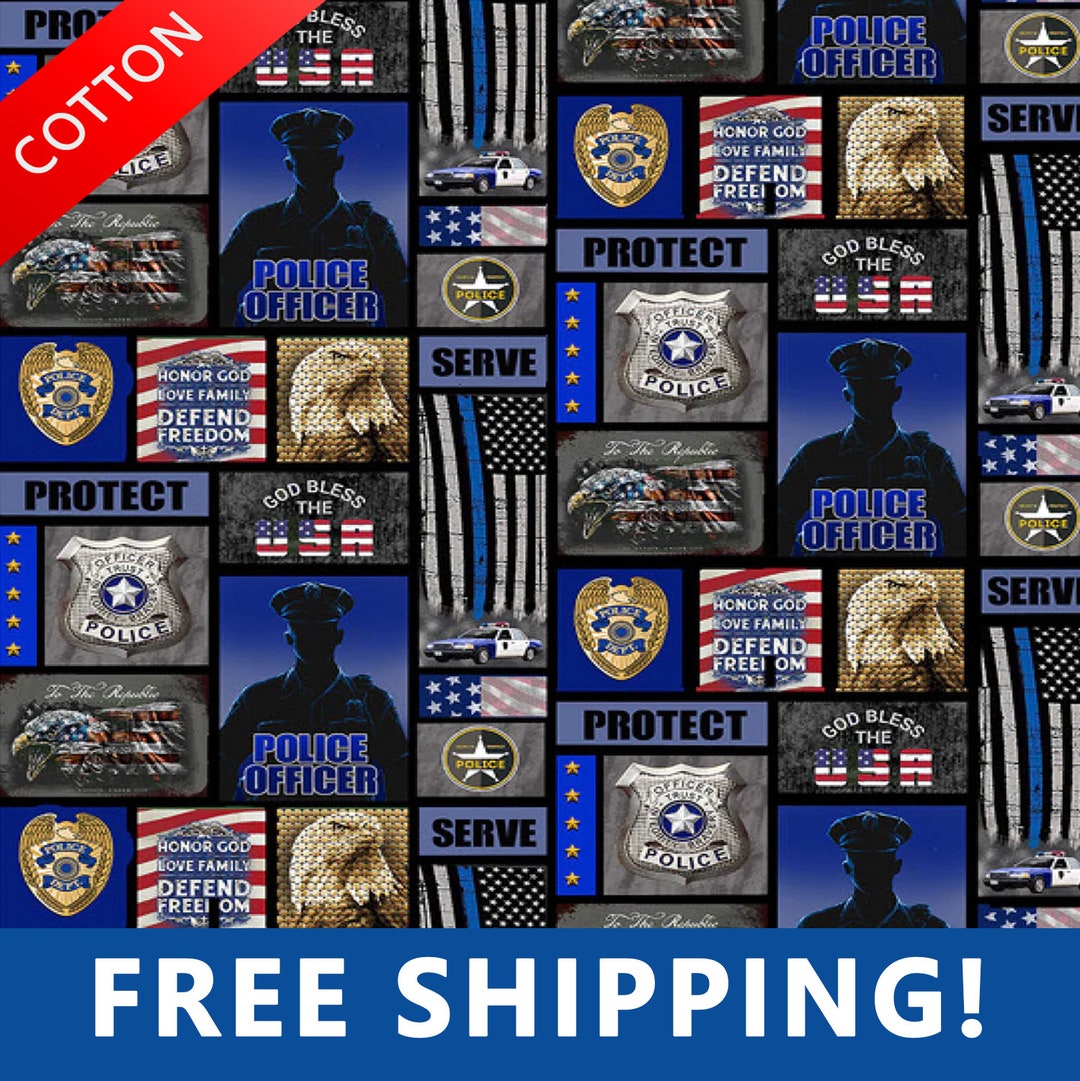 Police Department Cotton Fabric - Sold by the Yard & Bolt - BUY More ...