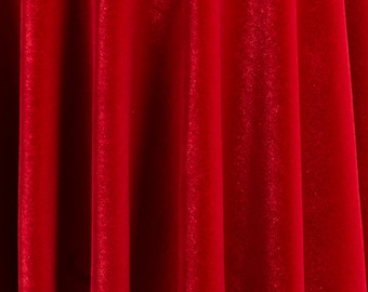 Dark Red Stretch Velvet Fabric 60'' Wide by the Yard for Sewing Apparel ...