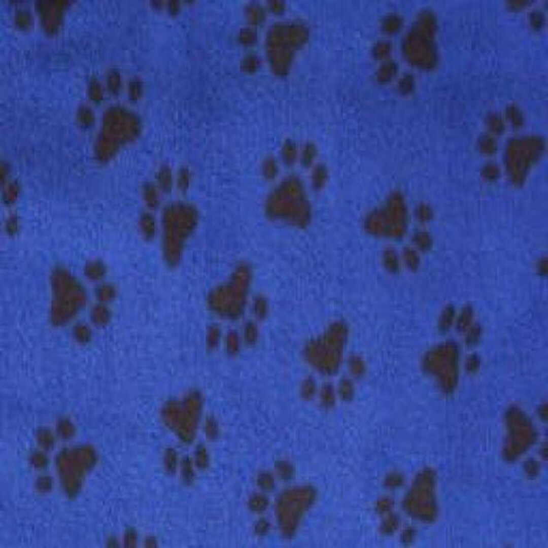 Dog Paws Royal Blue Fleece Fabric - Sold by the Yard & Bolt - Ideal for Sewing Projects, Scarves ...