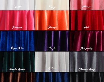 Princess WHITE Polyester Spandex Stretch Velvet Fabric by the Yard for ...