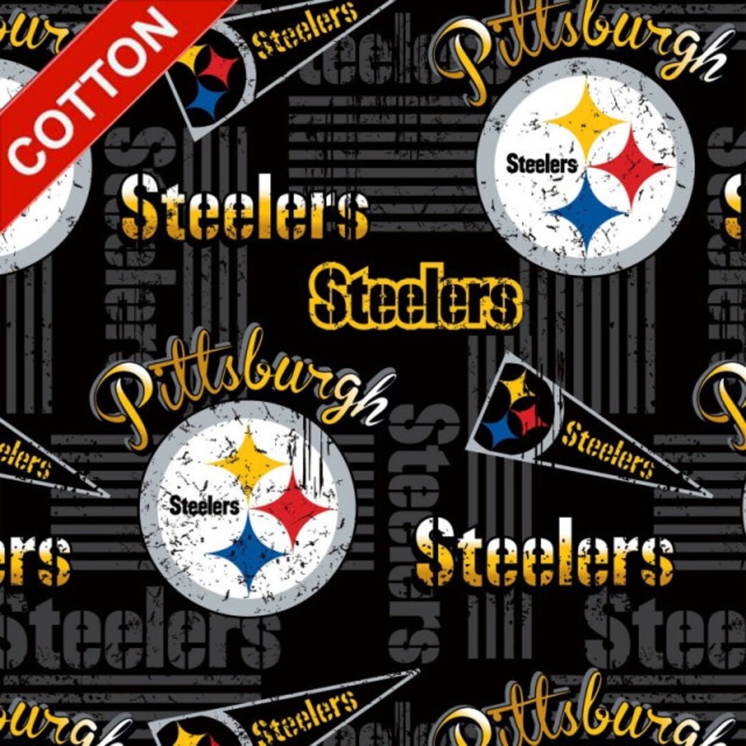 Pittsburgh Steelers NFL Cotton Fabric - 58" Wide - 100% Cotton - Sold ...