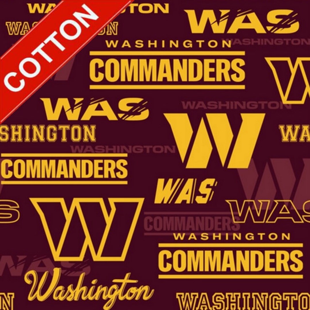 Washington Commanders NFL Cotton Fabric - 58" Wide - 100% Cotton - Sold ...