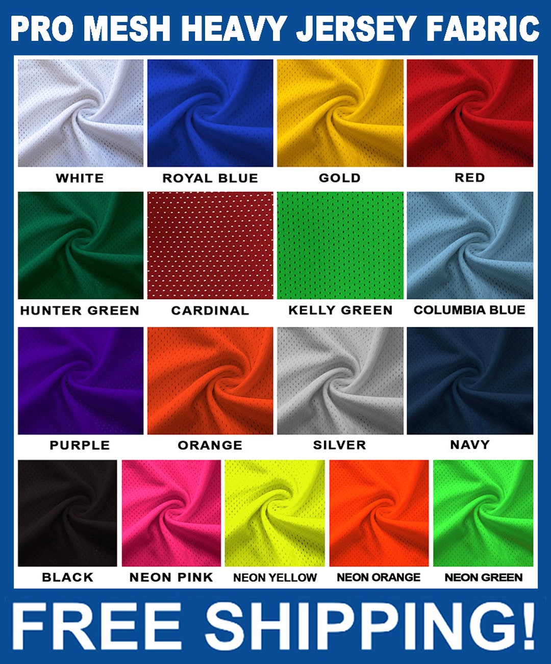 Pro Mesh Heavy Jersey Fabric Variety of Colors Sold by the - Etsy