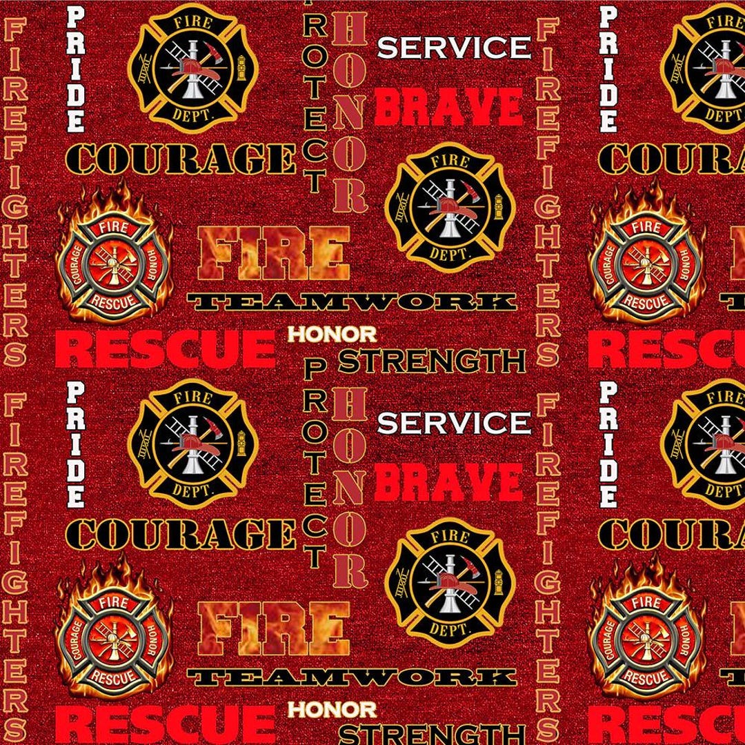 Fire Department Firefighter Fleece Fabric - 60" Wide - 100% Polyester ...