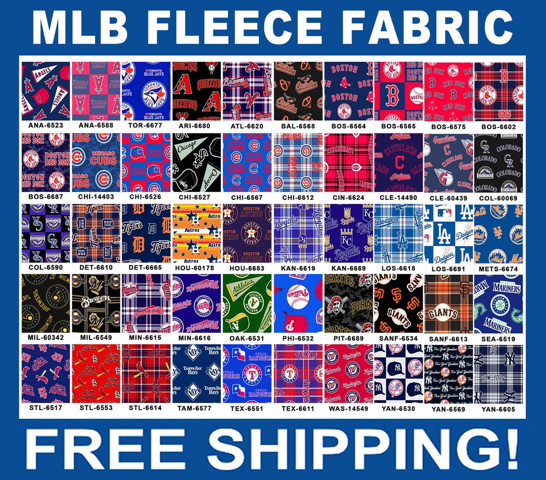 MLB Baseball Fleece Fabric 60 Wide Sold by the Yard - Etsy